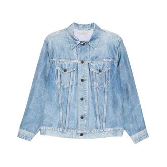 Pierre-Louis Mascia Femme, Vestes, Bleu, Taille: 38/40 FR Aloqhi Veste en Soie Faux Denim
