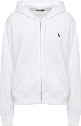 Ralph Lauren Femme, Sweatshirts et sweats &agrave; capuche, Blanc, Taille: 38 FR Sweat &agrave; capuche zipp&eacute; en molleton de coton