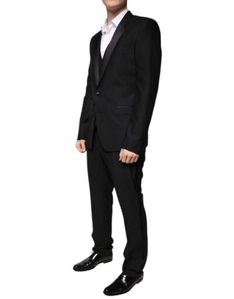 Dolce & Gabbana Mens Black Virgin Wool Tuxedo Clothing
