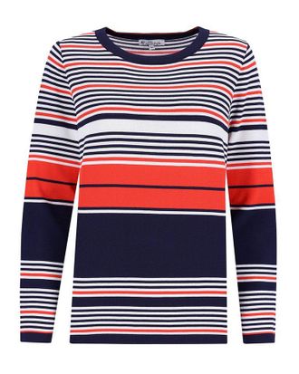 Hajo Rundhalspullover Pullover 1/1 Arm Ringel