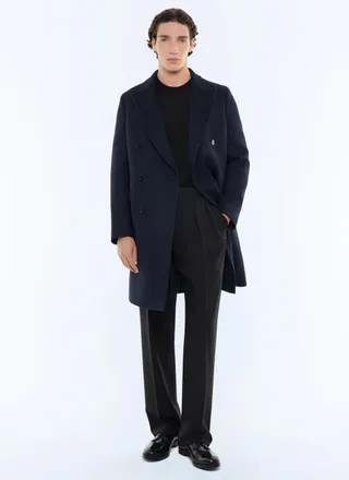 Fursac Manteau crois&eacute; en laine et cachemire - Taille 46 - Homme