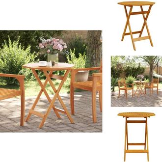 vidaXL Gartentisch Klappbar &Oslash;70x75 cm Massivholz Akazie - Gartentisch - Holzgartenm&ouml;bel - Akazienholz - Klapptisch - Outdoortisch