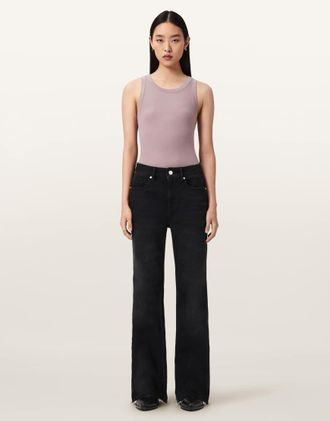 AllSaints Ember - Schlagjeans in verwaschenem Schwarz