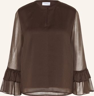 Comma Comma Blusenshirt Mit R&uuml;schen braun