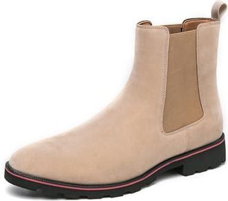Generic Bottines Chelsea confortables &agrave; enfiler en daim pour homme avec bout pointu, beige, 39 1/3 EU