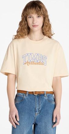 Timberland Varsity Kurzarm-T-Shirt mit Grafik für Damen in Beige, Damen, Beige, Größe