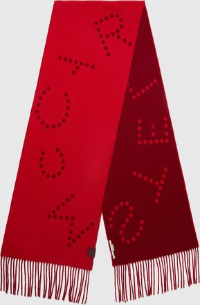 Stella McCartney Logo Fringe Scarf, Woman, Lipstick red