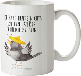 Mr. & Mrs. Panda Plastikbecher Rabe Sombrero - Geschenk, Haferl, Motivation, Vogel, Pott, Elster, V&ouml;gel, Lustige Spr&uuml;che, Trinklernbecher, Kinderbecher, Kindertasse, S