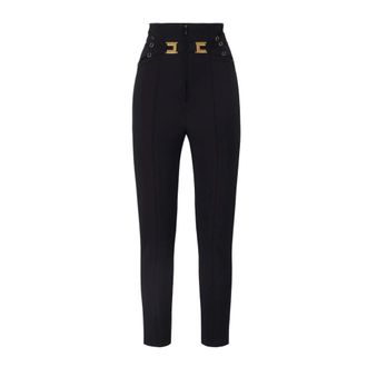 Elisabetta Franchi Femme, Pantalons, Noir, Taille: 36 FR Hardware-detail Pantalons