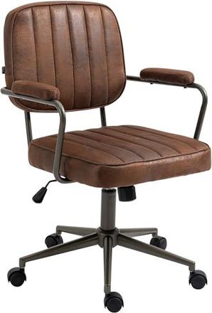 Clp Chaise De Bureau Natrona I Chaise De Bureau Ergonomique R&eacute;glable en Hauteur I Pivotant &Agrave; 360 Degr&eacute;s avec Fonction Bascule Rembourr&eacute;e, Couleur:Cognac