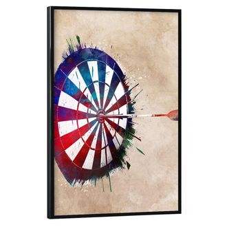 artboxONE Poster mit schwarzem Rahmen 75x50 cm Sport Dartscheibe Sportkunst - Bild Dart Dart dartscheibe