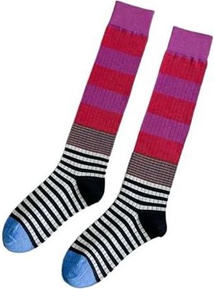 Generico Chaussettes hautes au genou style cor&eacute;en, design r&eacute;tro polyvalent pour femme (2 paires), Color-k, EU35-40