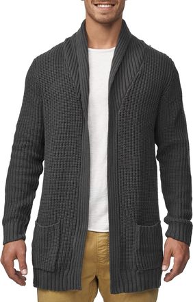 Indicode Herren Anaheim Strickjacke mit 2 aufgesetzten Taschen | Winterjacke Cardigan Dk Grey, XXL