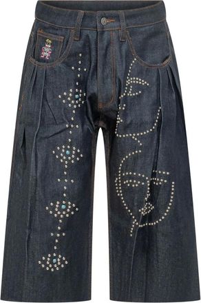 KidSuper Studios Homme, Shorts, Bleu, Taille: XS Studded Face LS Short