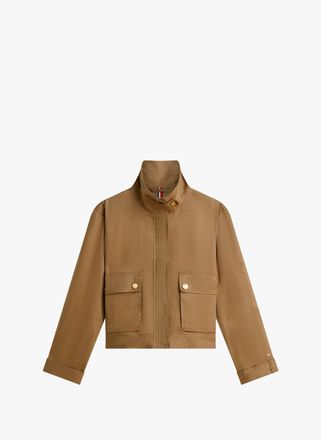 Tommy Hilfiger Veste droite &agrave; col montant en lin