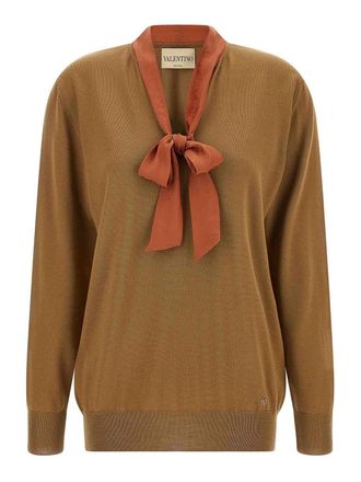 Valentino Garavani Pull Col Rond - Marron