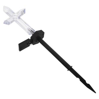 Hemoton Solar Gartenkreuz LED Solarkreuz mit Farbwechsel Solarleuchte f&uuml;r Au&szlig;en Automatische D&auml;mmerungsfunktion Grableuchte f&uuml;r Friedhof und Gartendekoration