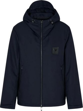 Emporio Armani Homme, Vestes, Bleu, Taille: M Veste en nylon avec capuche et visière