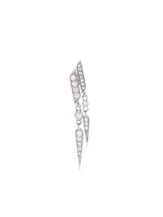 Statement boucle doreille Anyway pav&eacute;e de diamants - Argent
