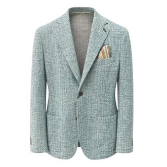 Bob Baumwollblazer mit Struktur Celeste - - Jackets - Herren - Blau - 2XL
