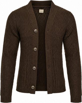 SOULSTAR Cardigan als Grobstrick Strickjacke Pullover f&uuml;r Herren M&auml;nner Winterpullover mit V-Ausschnitt - Regular-Fit Strickweste