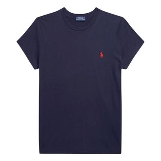 Ralph Lauren Femme, Tops, Bleu, Taille: 44 FR Logo Crewneck T-Shirt