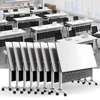 Generic Mobiler Klapptisch, klappbarer Konferenztisch mit Rollen, klappbarer Tisch, mobiler Schulungstisch, moderner Seminar- und Besprechungstisch f&uuml;r B&uuml;ro u