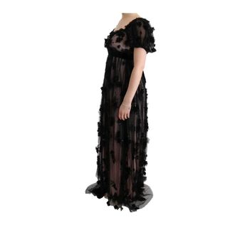 Dolce & Gabbana Robe droite en soie appliqu&eacute;e - Femme - Robes - Noir - Taille: 36 FR