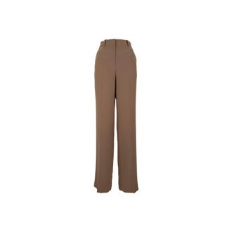 Elisabetta Franchi Damen Rei&szlig;verschluss Hose mit Haken und Knopf - - Trousers - Damen - Braun - S