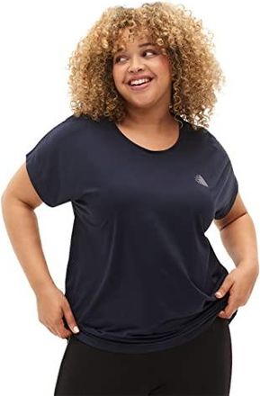 Zizzi Active by T-shirt à manches courtes pour femme Grandes tailles 42-60, Noir, 54-56 grande taille