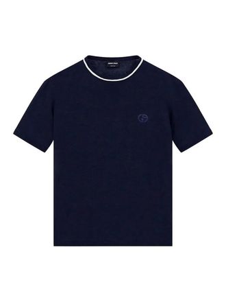 Giorgio Armani Pull Col Rond - Bleu
