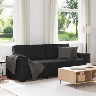 vidaXL Vidaxl - Canap&eacute; &agrave; 3 places Noir 180 cm Velours