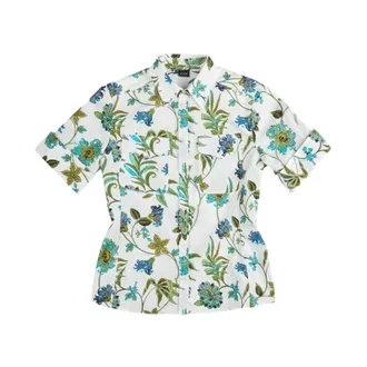 Fay Floral bedrucktes Kurzarmhemd - - Blouses & Shirts - Damen - Mehrfarbig - M