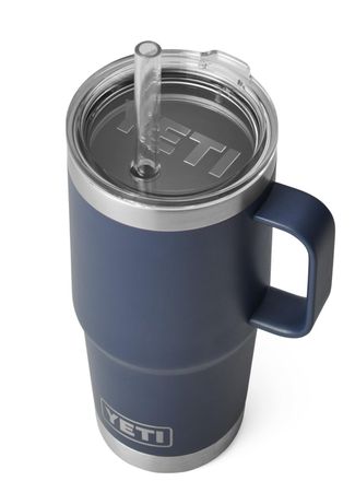Yeti Rambler Trinkbecher Mit Trinkhalmdeckel, Navy, 25 oz (739 ml)