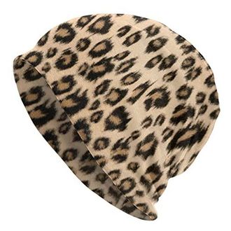 Generic Bonnets Léopard Guépard Bonnet en Tricot Thermique Coupe-Vent Bonnet Hiver pour Ski Cyclisme Extérieur