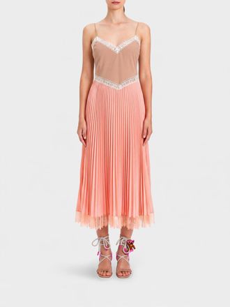 Twin-Set Robe midi en cr&ecirc;pe avec broderies