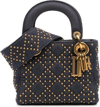 Dior Hobo Bags - Mini Denim Cannage Studded Supple Lady Dior - Gr. unisize - in Blau - für Damen