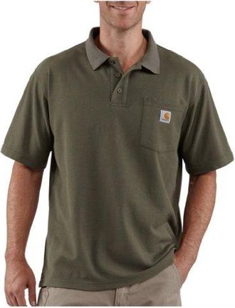 Carhartt Work in Progress Polo de travail avec poche pour hommes Carhartt K570 - Coupe originale, S, vert mousse, 1