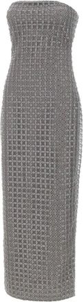 Rotate Rotate Birger Christensen, Femme, Robes, Gris, Taille: 38 FR Yuliana Slit Long Dress