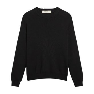 Golden Goose Homme, Pulls, Bleu, Taille: L Pull Regular en Maille Col Ras du Cou Coton Délavé