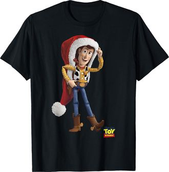 Disney Pixar Toy Story Christmas Woody Santa Hat Portrait T-Shirt
