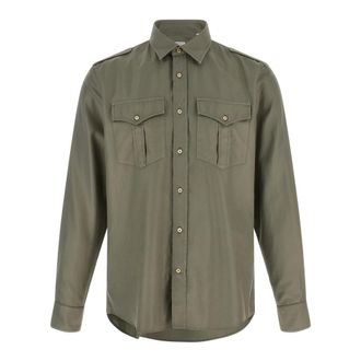Brunello Cucinelli Baumwoll-Karohemd - - Shirts - Herren - Gr&uuml;n - S
