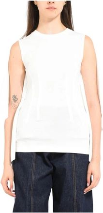 Sportmax Femme, Tops, Blanc, Taille: 38 FR Top sans manches