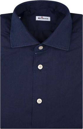 Kiton Homme, Chemises, Bleu, Taille: M Cotton Shirt