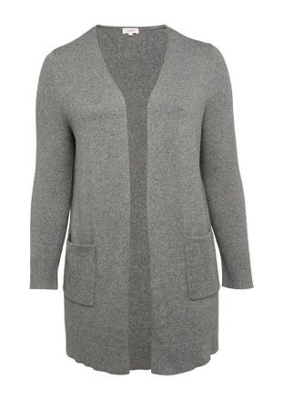 s.Oliver Cardigan Strickjacke Lange Strickjacke mit Rippb&uuml;ndchen