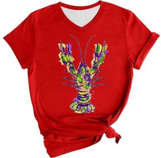 Generic Tee Shirt Femme Grande Taille D&eacute;t&eacute; Manche Court Basiques Hauts Shirts D&eacute;t&eacute; D&eacute;contract&eacute;e Loose Vetement &Agrave; La Mode Manches Courtes Chemise L&acirc;che Et Resp