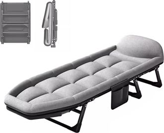 Generic Klappbett Gästebett Reisebett Erwachsene, 6 Fach Verstellbare Rückenlehne, Tragfähigkeit 250kg für Camping Pools Strände und Terrassen(6 Beine/8 Beine