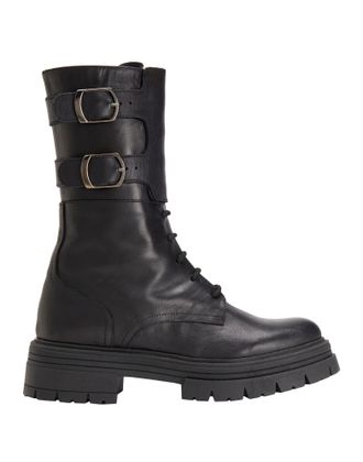 8 by YOOX LEATHER COMBAT ANKLE BOOT