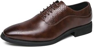 Minitoo Chaussures basses à lacets pour homme - Fashion Business Oxfords, Y8737 Marron, 45 EU