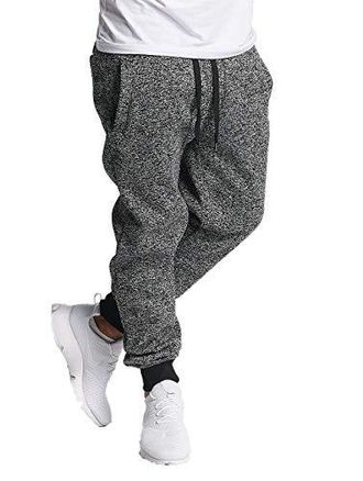 Southpole Marled Fleece Sweatpants-Regular and Big & Tall Sizes Pantalon de survêtement, Noir chiné, M Homme